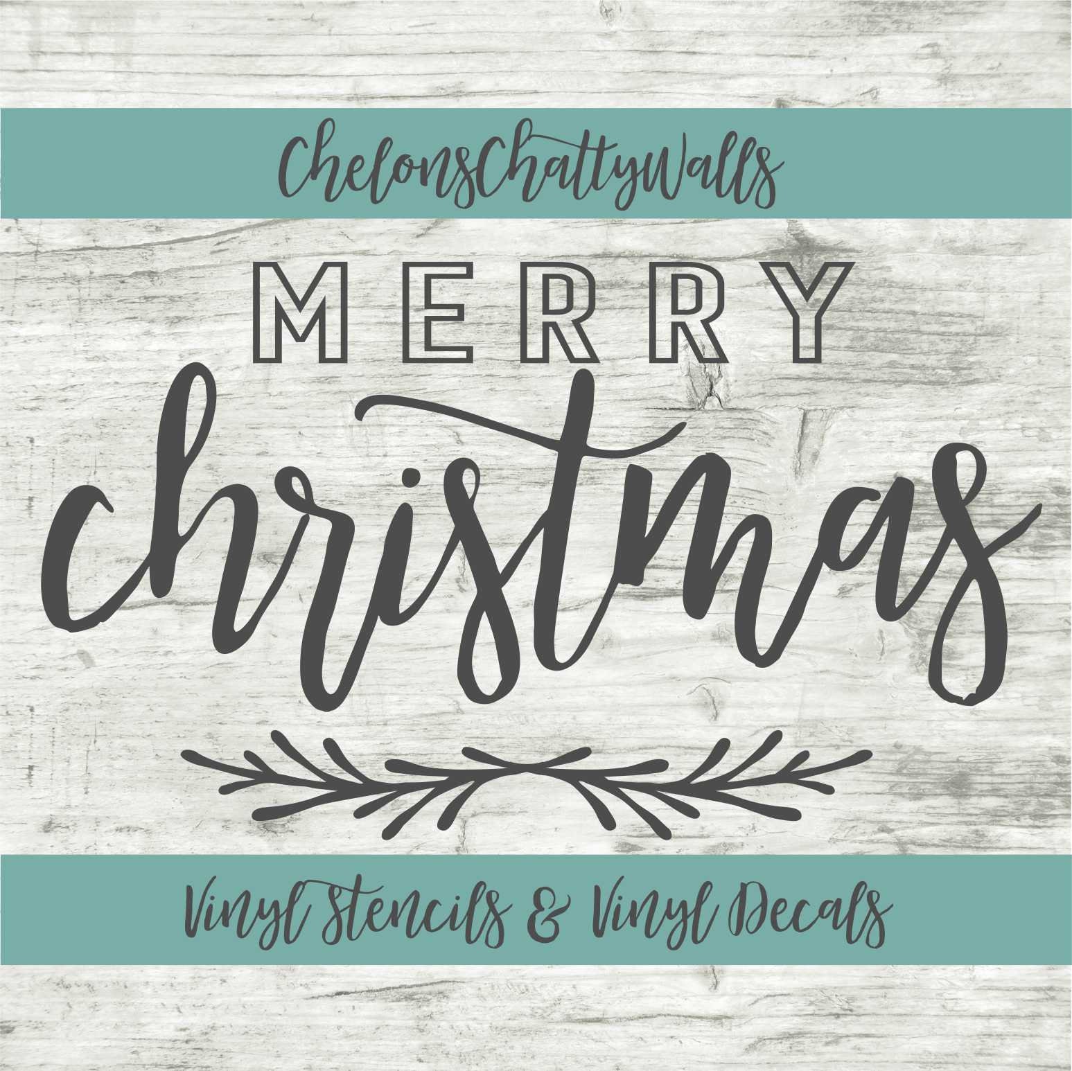 Merry Christmas Vinyl Stencil, Holiday Vinyl Stencil, Merry Christmas ...