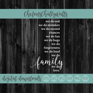 We Do Family SVG File, We Do Love Cut File, Silhouette File, Digital ...
