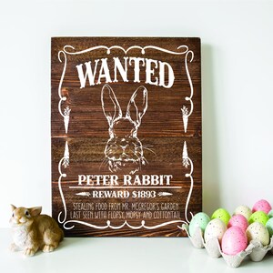 Wanted Peter Rabbit Stencil, Peter Rabbit Vinyl Decal, Rabbit Stencil ...