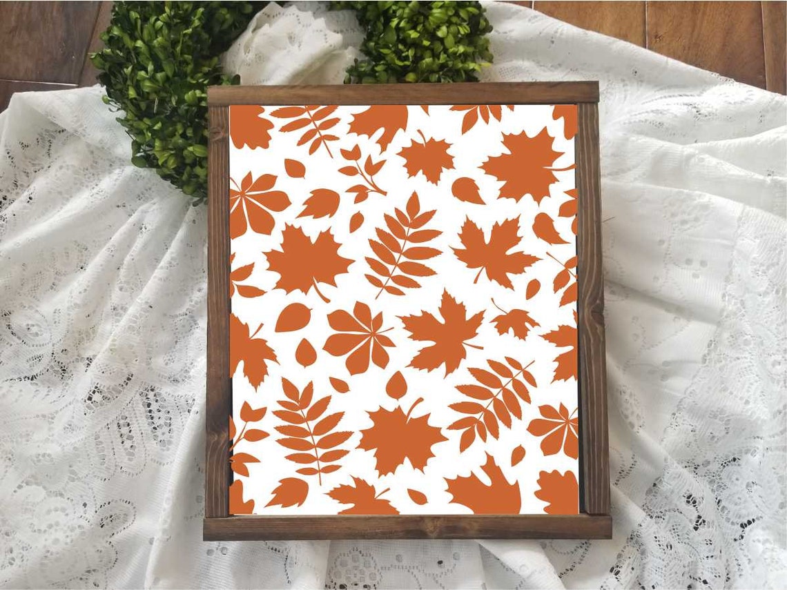 Fall Leaf Pattern Vinyl Stencil Fall Leaf Vinyl Decal Fall | Etsy