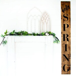 Welcome, Hello Spring, Reversible Sign, Large Porch, Home Vinyl Stencil ...
