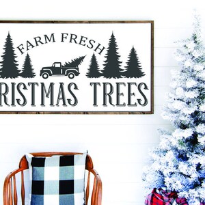 Farm Fresh Christmas Tree Truck Stencil, Farmhouse Holiday, Farm ...