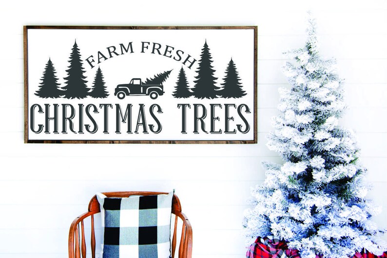 Farm Fresh Christmas Tree Truck Stencil Farmhouse Holiday - Etsy