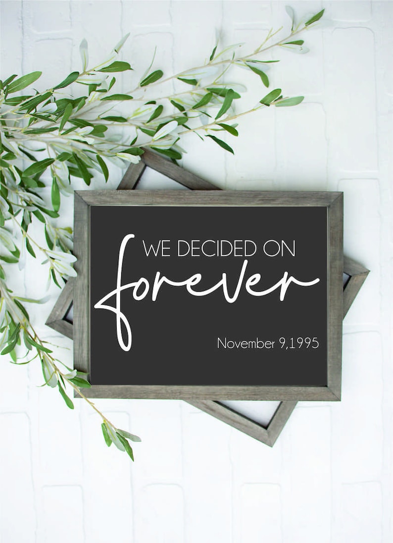 We Decided on Forever Stencil, Forever Vinyl Decal, Wood Sign, Home ...
