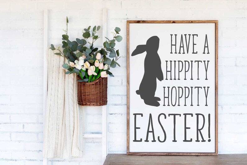 Hippity Hoppity Easter SVG, Happy Easter SVG, Rabbit SVG File ...
