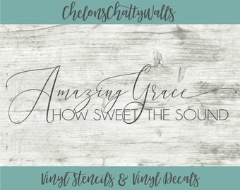 Amazing Grace Stencil Vinyl Stencil Vinyl Decal Wood Sign - Etsy