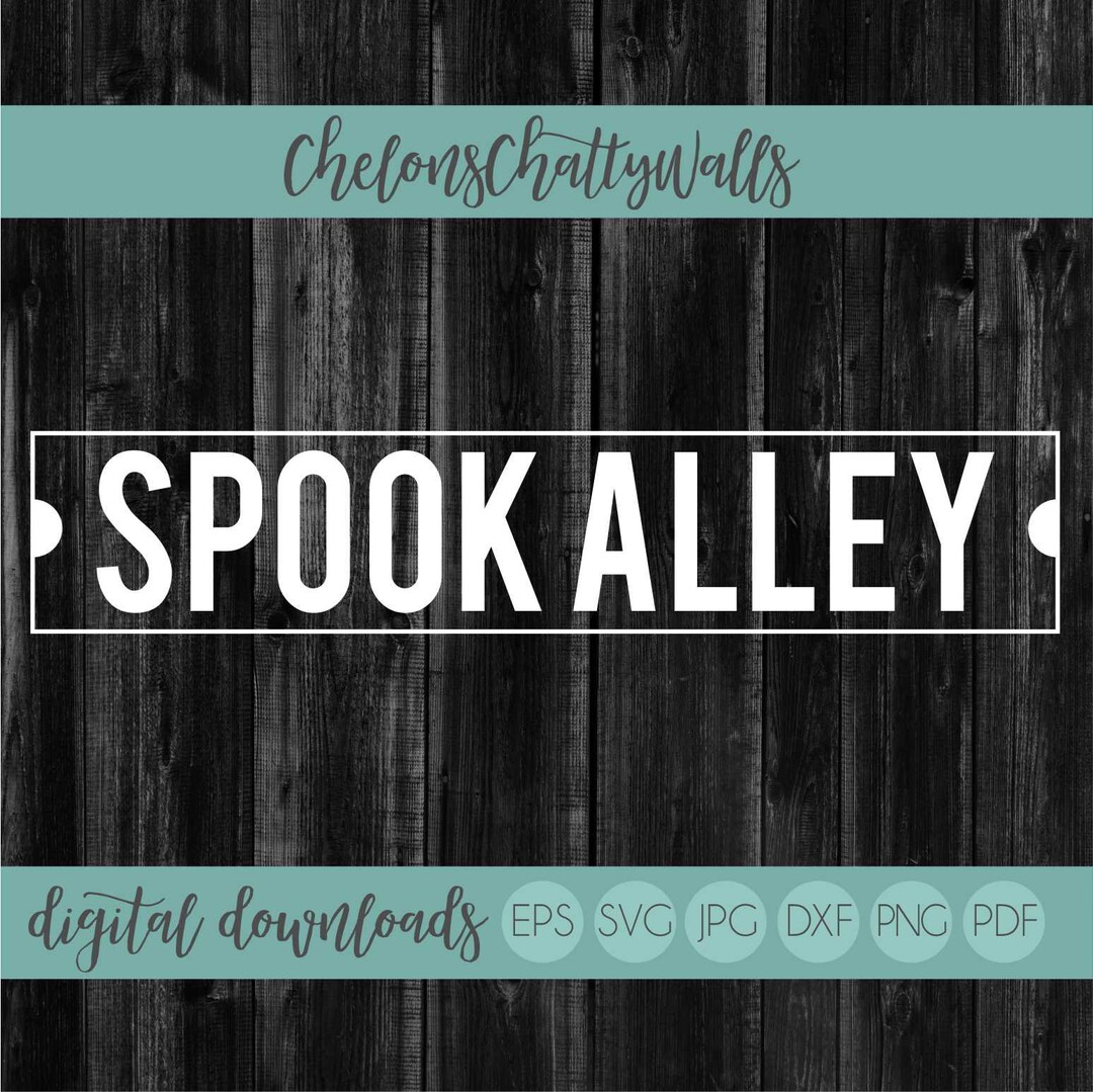 Spook Alley SVG File, Halloween SVG, Street Sign Cut File, Halloween ...