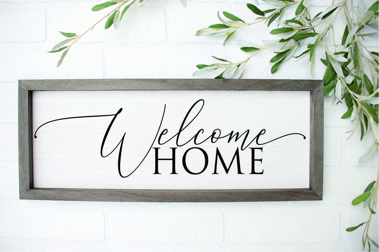 Welcome Home Vinyl Stencil Welcome Vinyl Decal Home Sweet | Etsy
