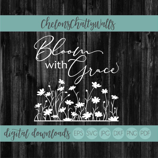 Bloom With Grace Stencil - Etsy