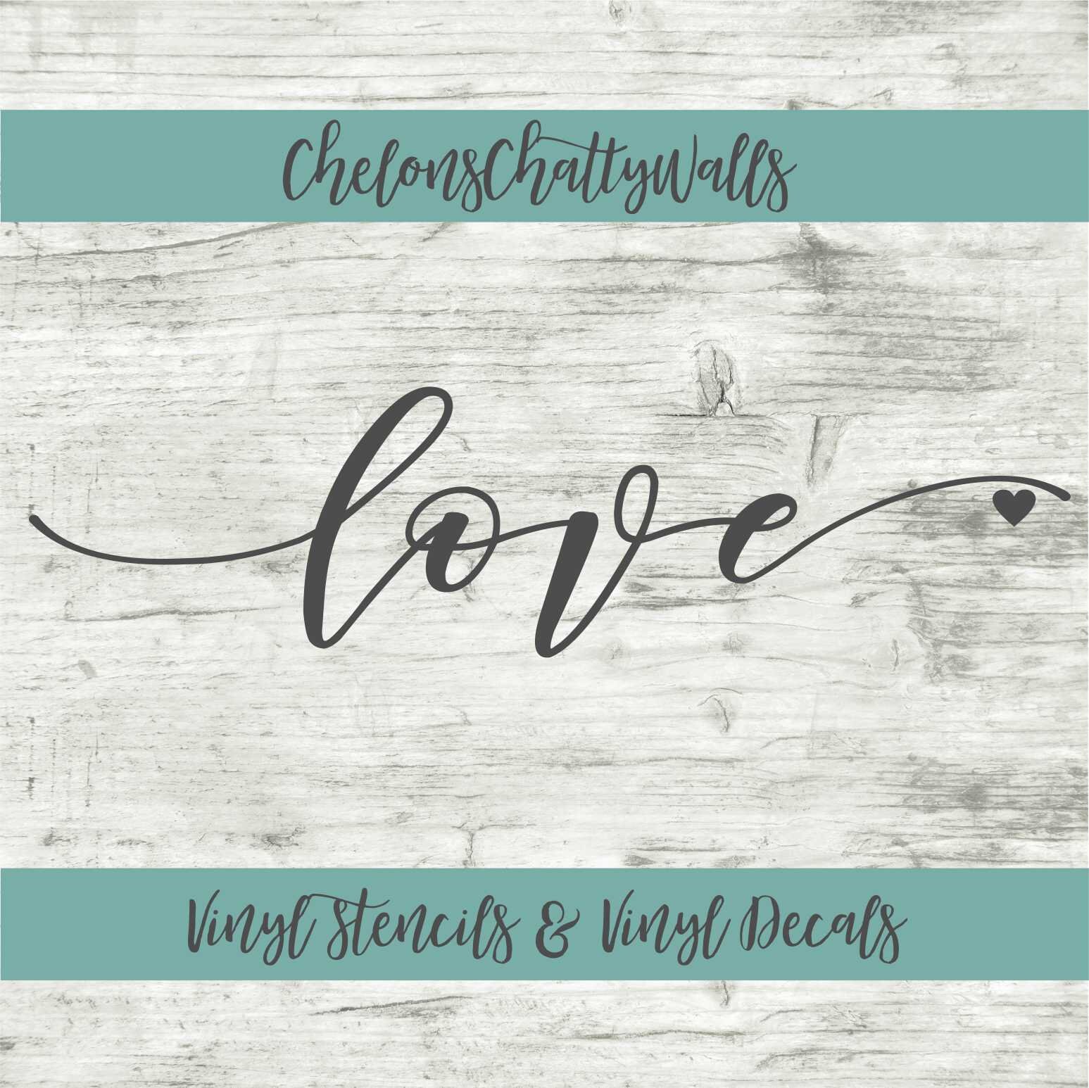 Love Valentine Vinyl Stencil, Love Vinyl Decal, Valentine's Sign Vinyl ...