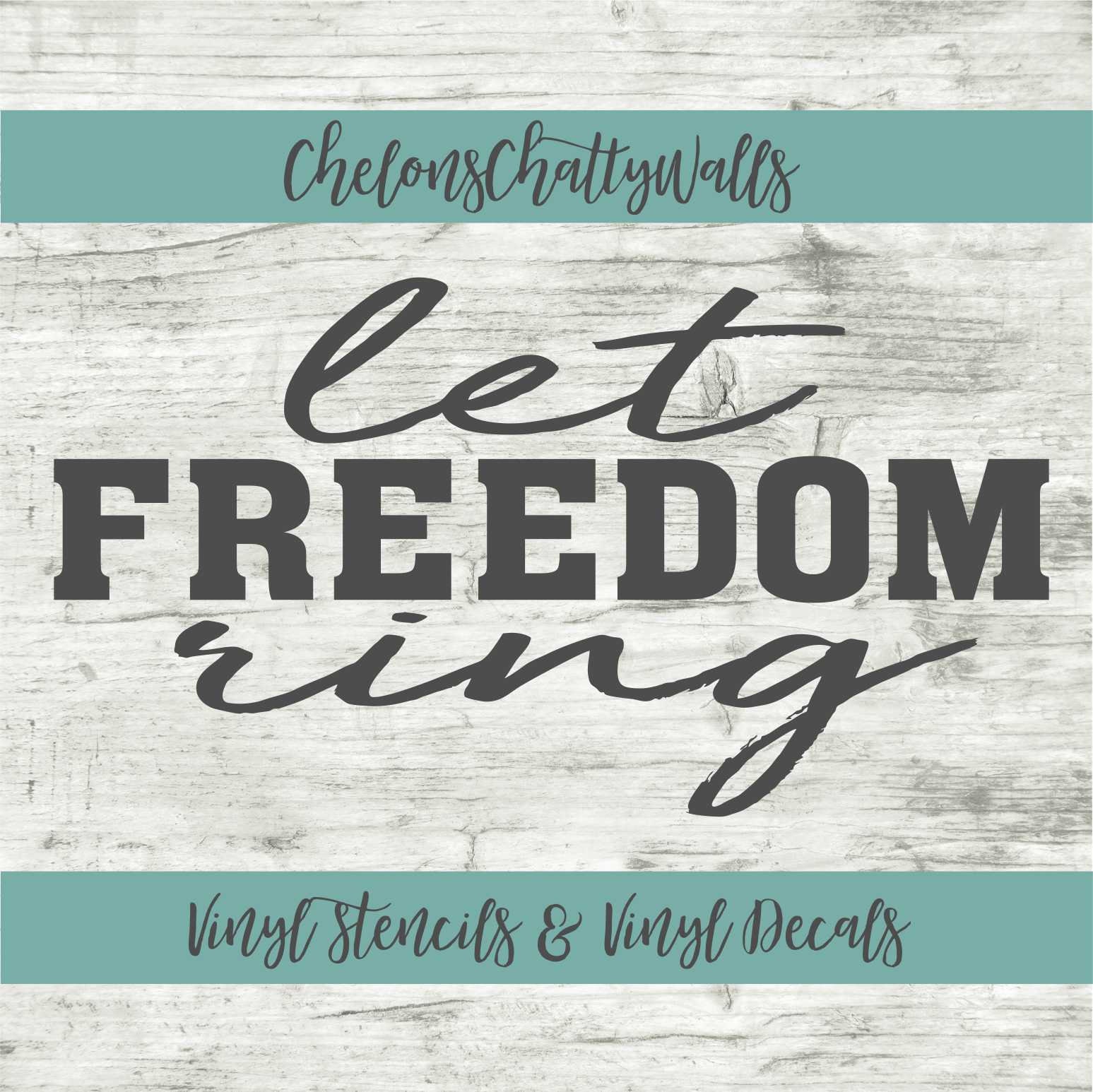 Let Freedom Ring Stencil Patriotic Stencil Freedom Stencil - Etsy