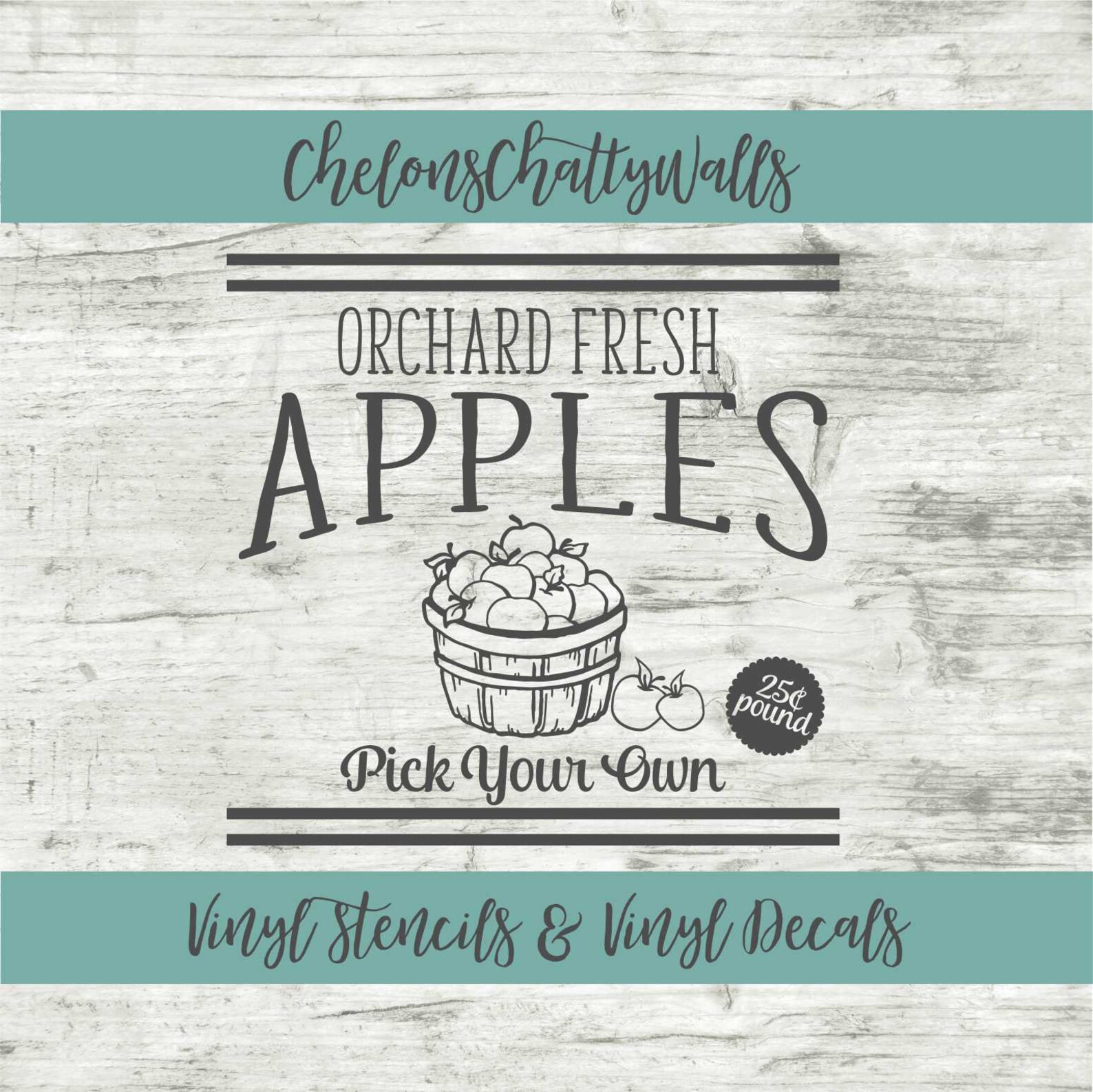 Orchard Fresh Apples Vinyl Stencil Apples Vinyl Decal Apple - Etsy