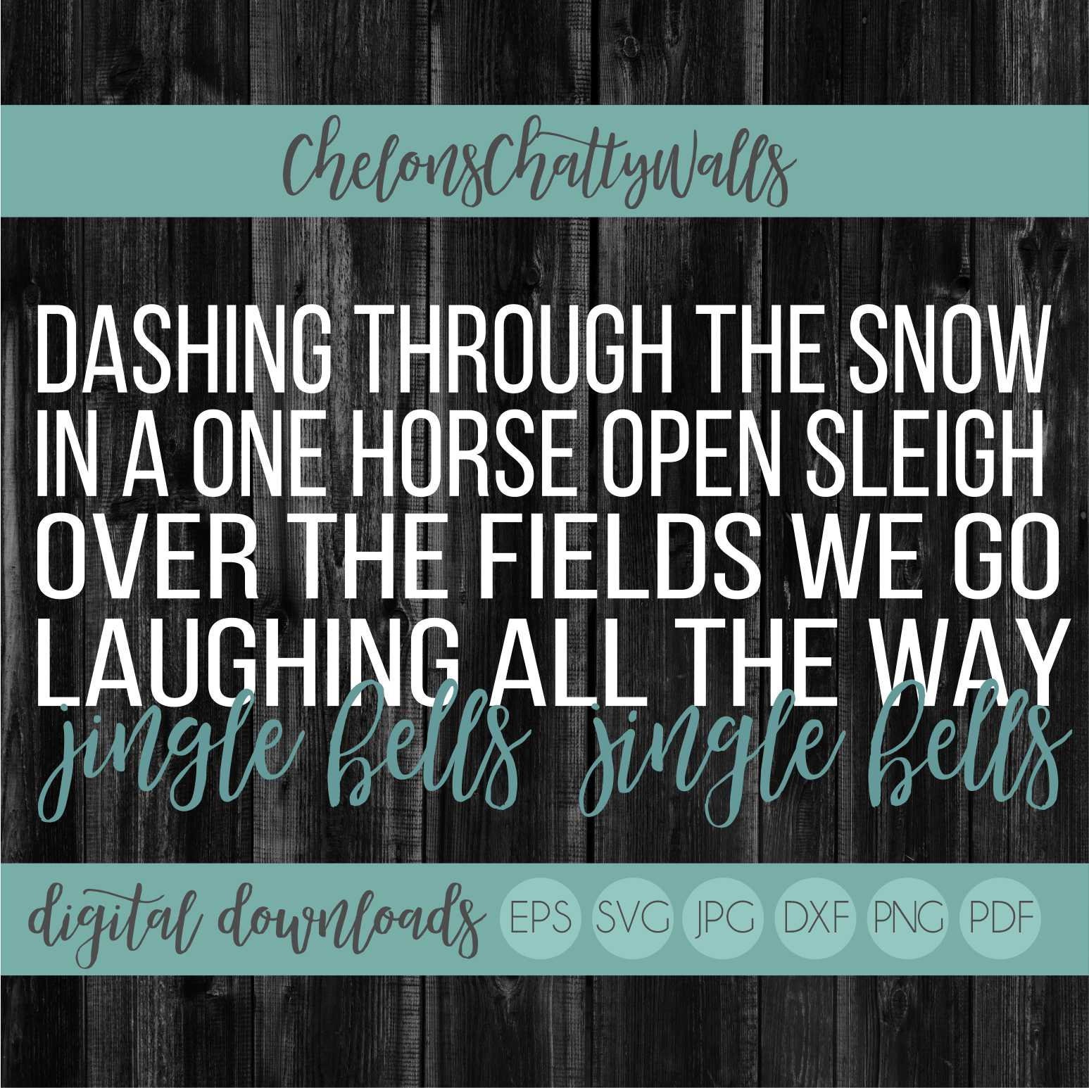 Jingle Bells SVG File Dashing Through the Snow SVG Sleigh - Etsy