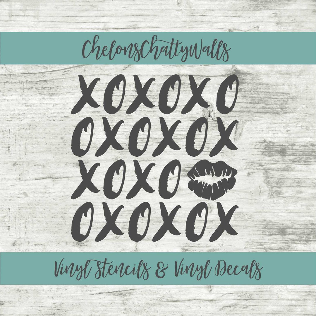 XOXO Lips Vinyl Stencil, XOXO Lips Vinyl Decal, Valentine's Stencil ...