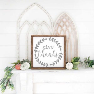 Give Thanks Vinyl Stencil, Give Thanks Vinyl Decal, Give Thanks Sign ...