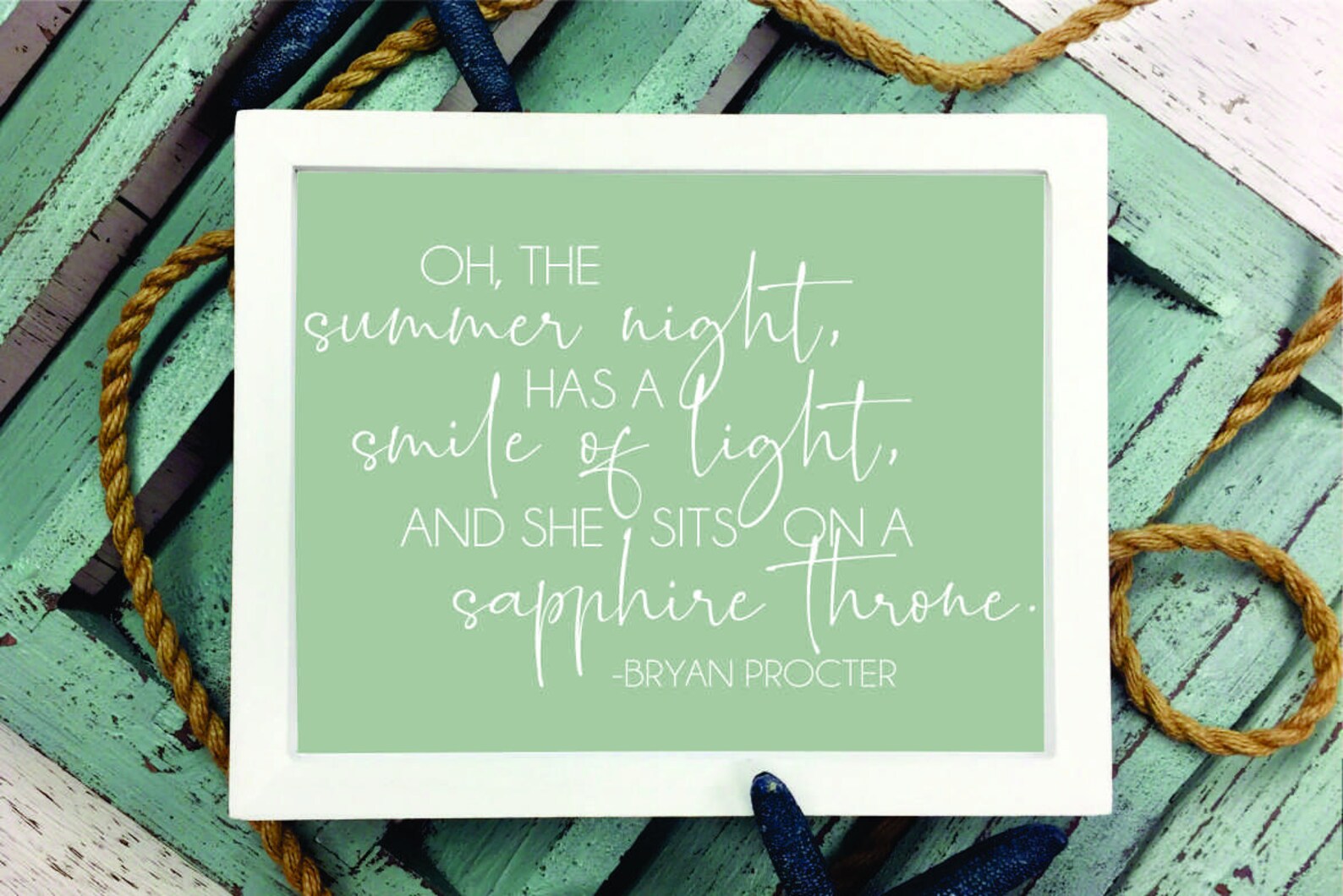 Bryan Procter Poem SVG, Oh the Summer Night, Smile of Light, Sapphire ...