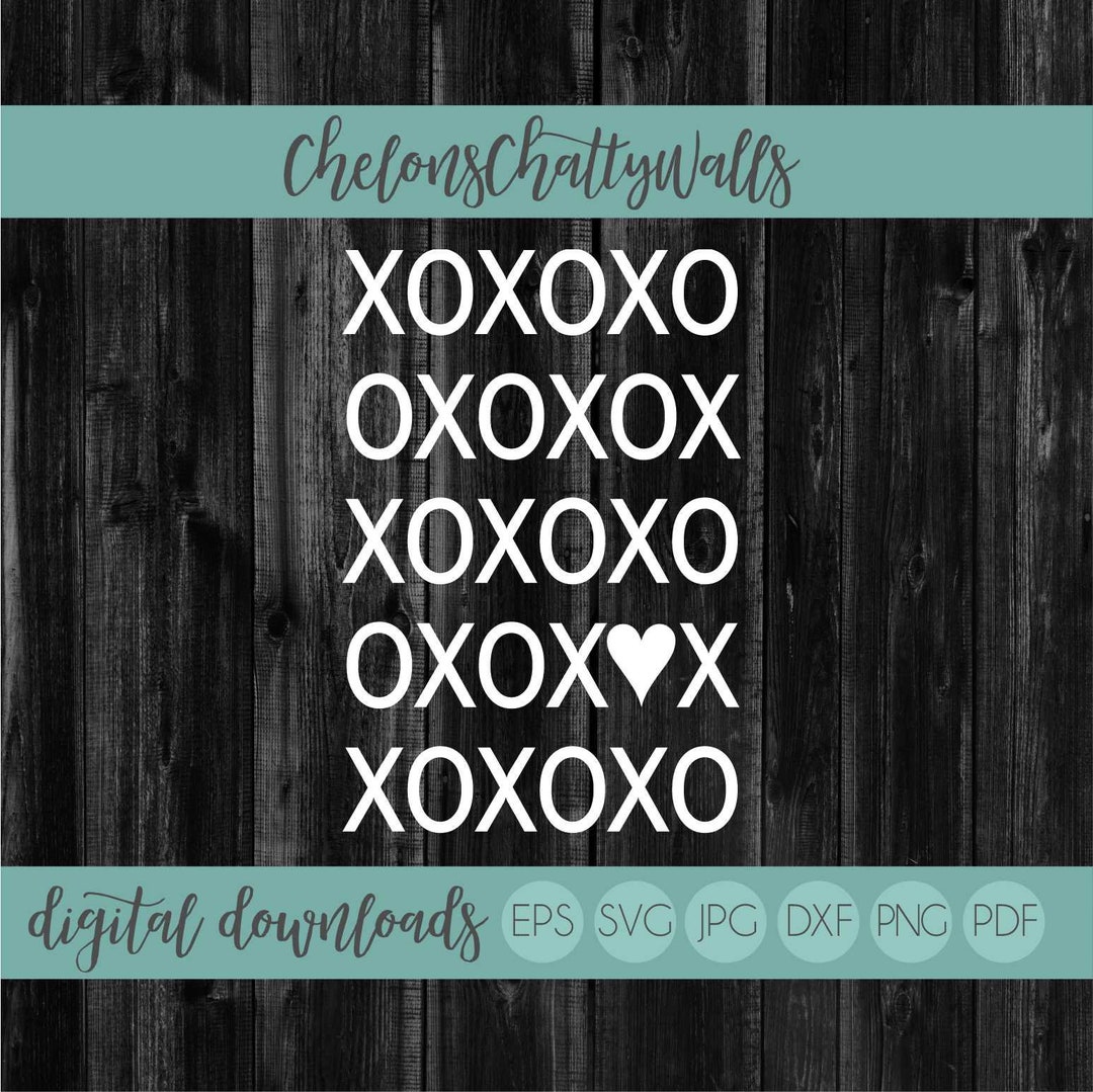 Xoxo Heart SVG, Love SVG, Valentines SVG, Love Cut File, Stencil File ...