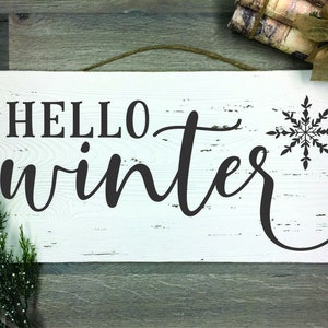 Hello Winter SVG, Winter Sign Design, Farmhouse Christmas File ...
