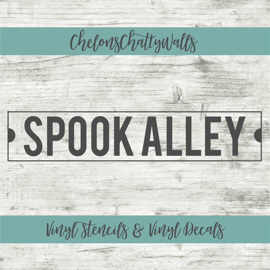 Spook Alley Street Sign Vinyl Stencil, Halloween Vinyl Decal, Wood ...