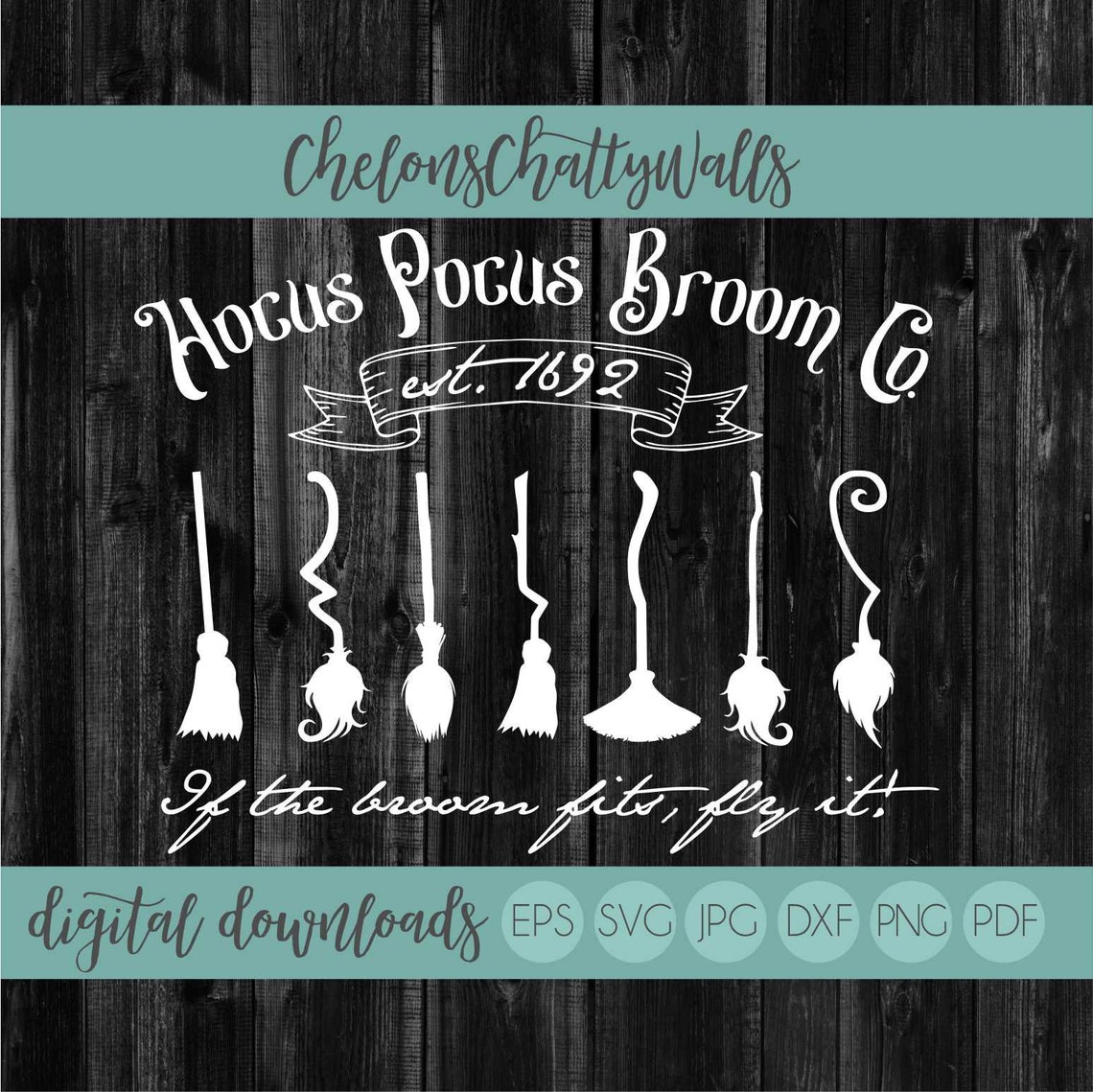 Hocus Pocus Broom Co. SVG File, Halloween SVG, Witches Brooms, Fall SVG ...