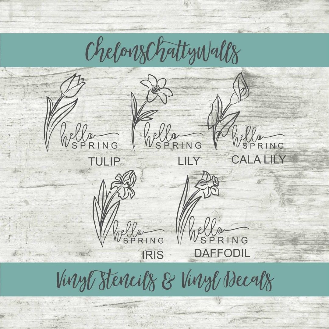 Flower Stencil, Hello Spring Stencil, Flower, Spring Decor, Spring ...