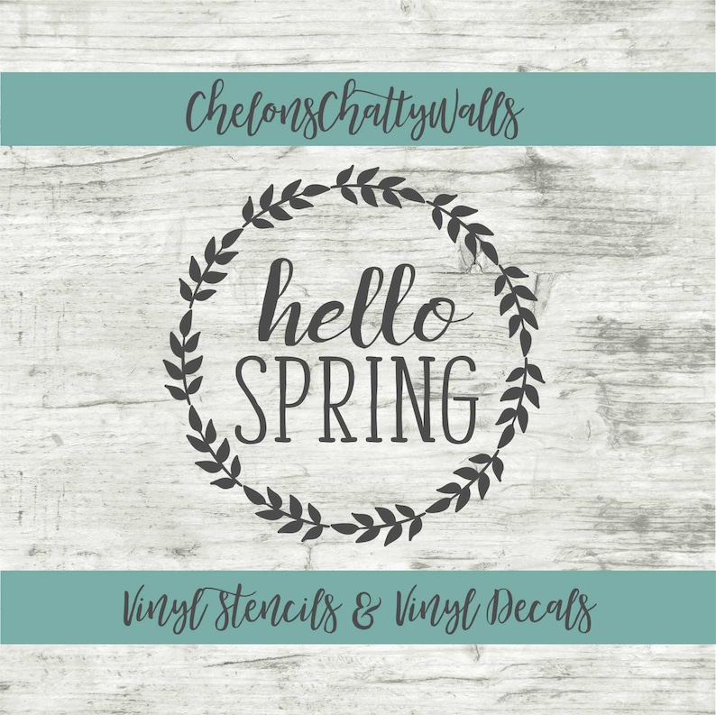 Hello Spring Vinyl Stencil, Easter Stencil, Hello Spring Vinyl Decal ...