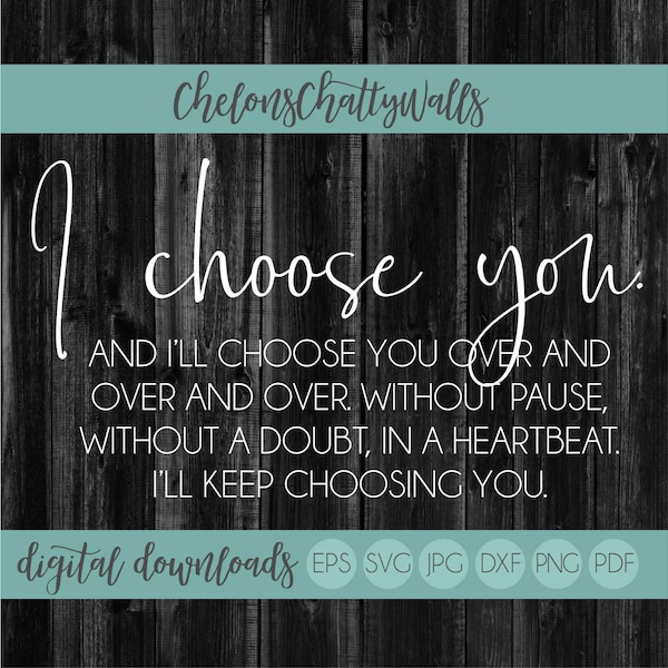 I Choose You - Etsy