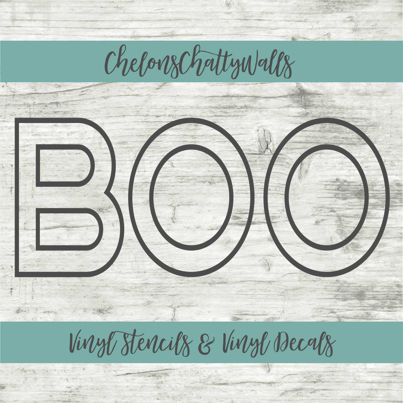 Boo Vinyl Stencil, Halloween Vinyl Stencil, Boo Vinyl Decal, Stencil ...