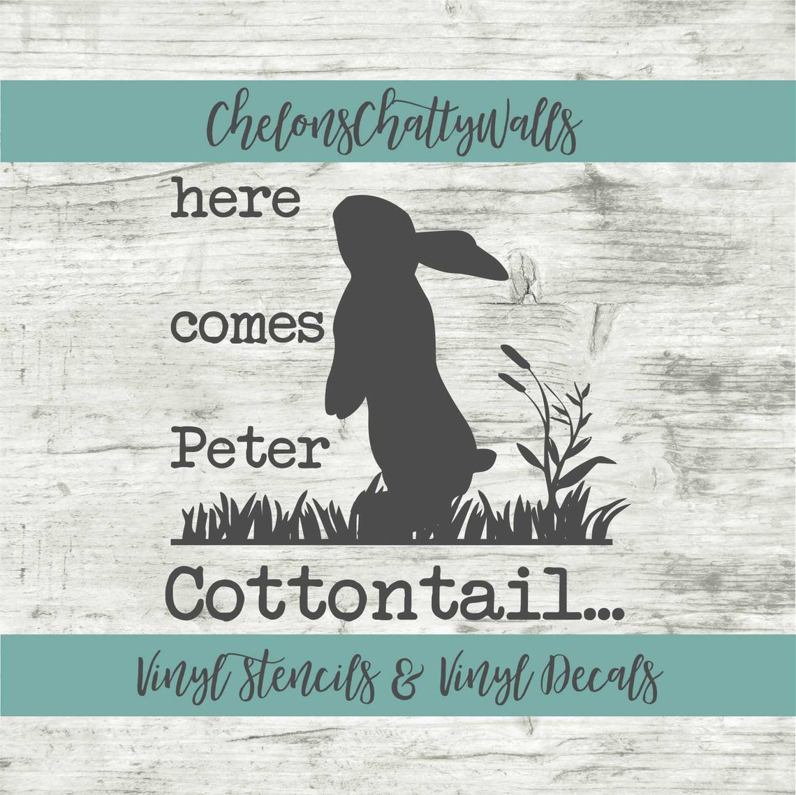 Peter Cottontail Stencil, Easter Stencil, Rabbit Stencil, Rabbit Vinyl ...