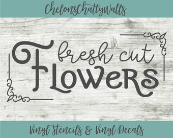 Fresh Flowers Market Stencil Spring Vinyl Spring Decor - Etsy