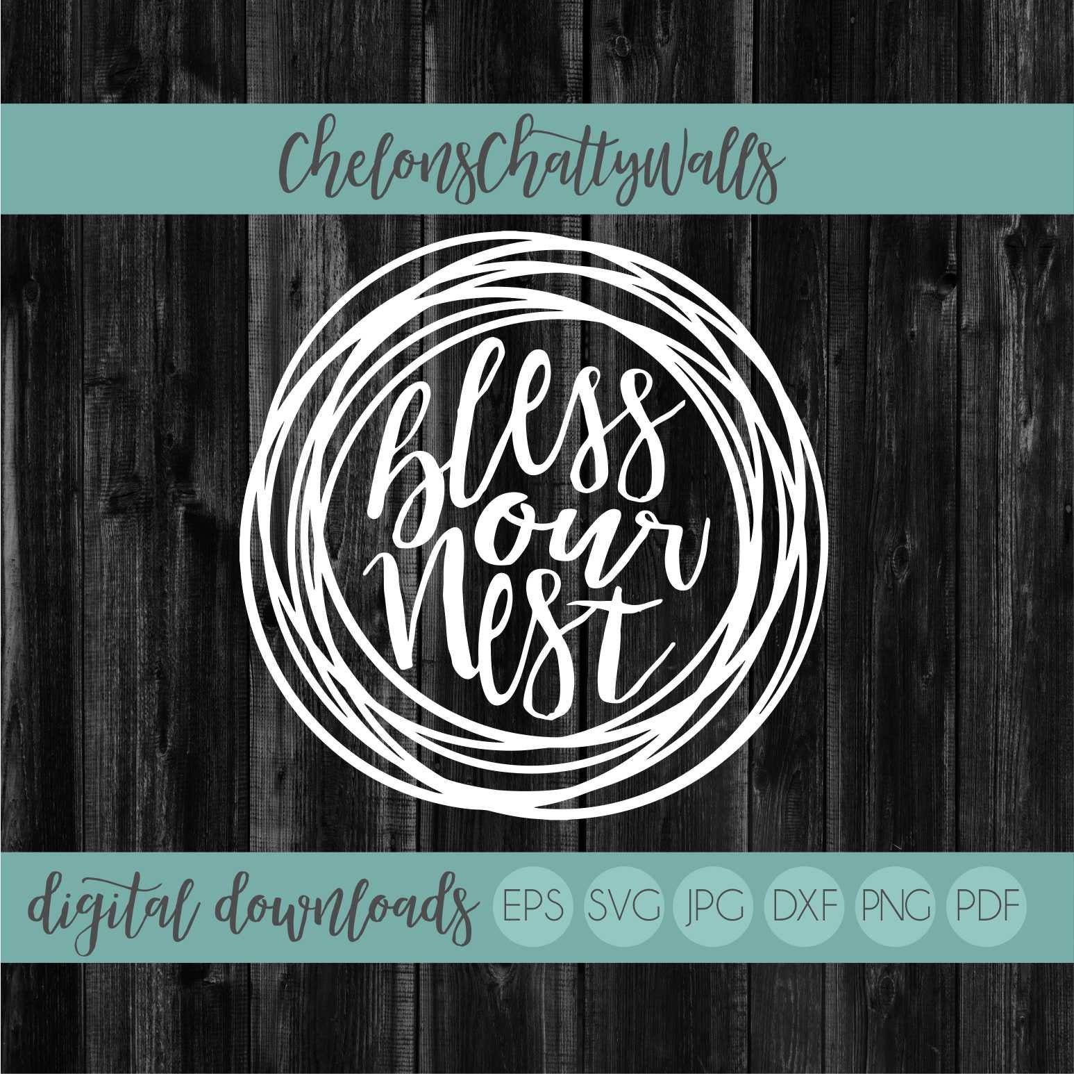 Craft Supplies & Tools Calligraphy Bless Our Nest SVG Bless Our Nest ...