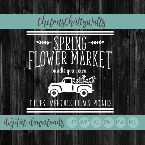 Flower Truck Svg - Etsy