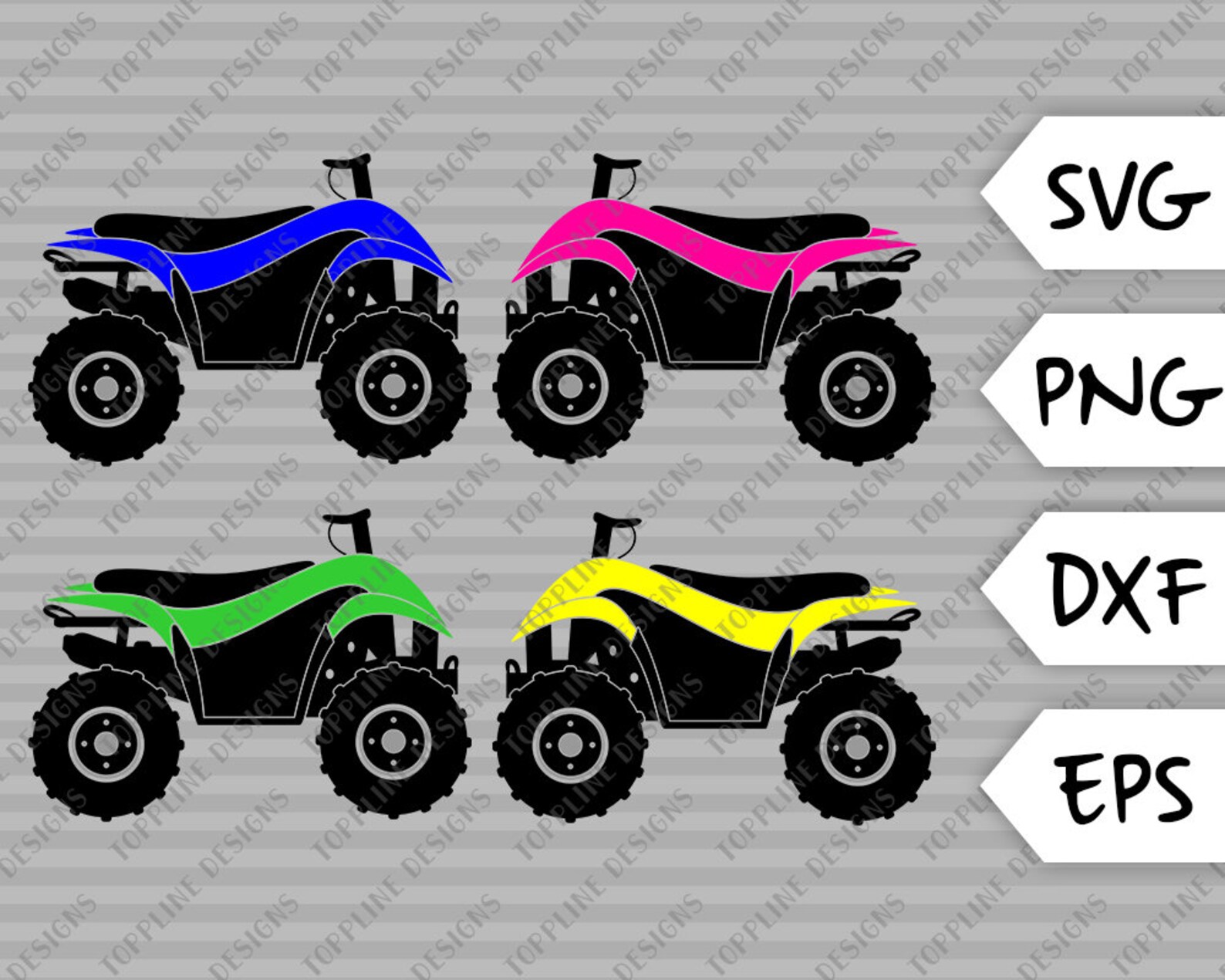 All Terrain Vehicle / 4 Wheeler SVG / PNG / DXF / Eps Cut File, Summer ...