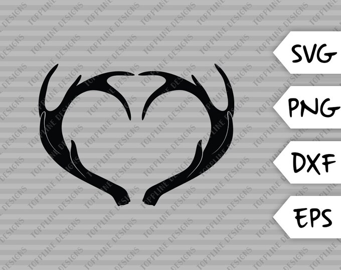 Antler Love SVG PNG DXF Eps Cut File Hunting Deer - Etsy