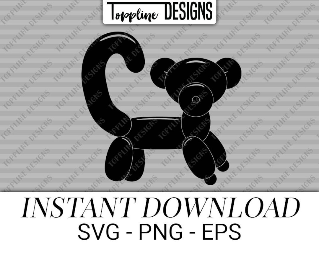 Monkey Balloon Animal - SVG, PNG, EPS - Clipart, Cut File - Etsy
