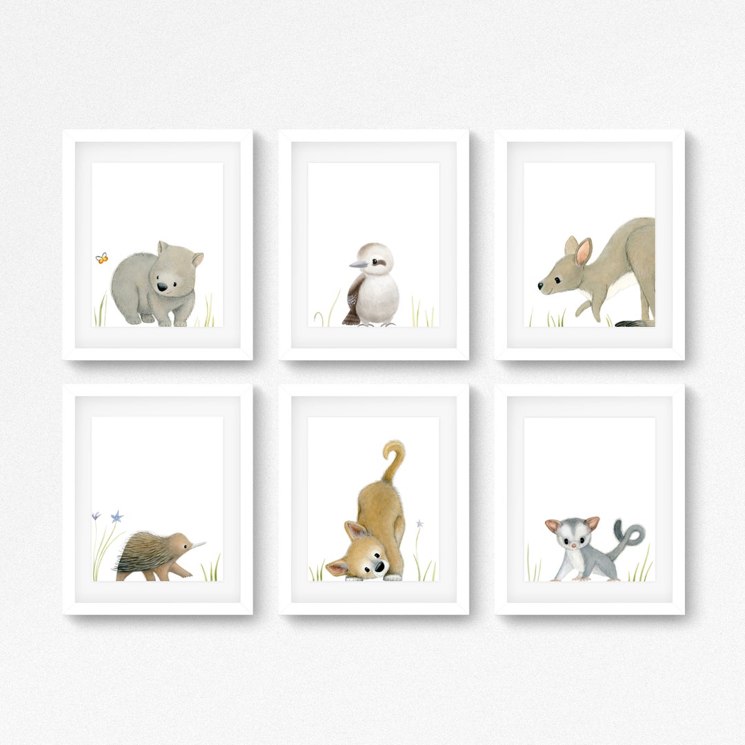 Nursery Art / Australian Animals Print Set / Set of 6 / Kangaroo ...