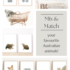 Australian Animal Nursery Print Set / Koala / Kangaroo Joey/ Wombat ...
