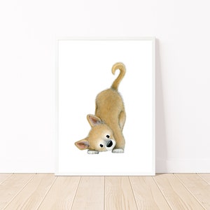 Australian Animal Print Set / Kangaroo Joey, Echidna Puggle, Wombat ...