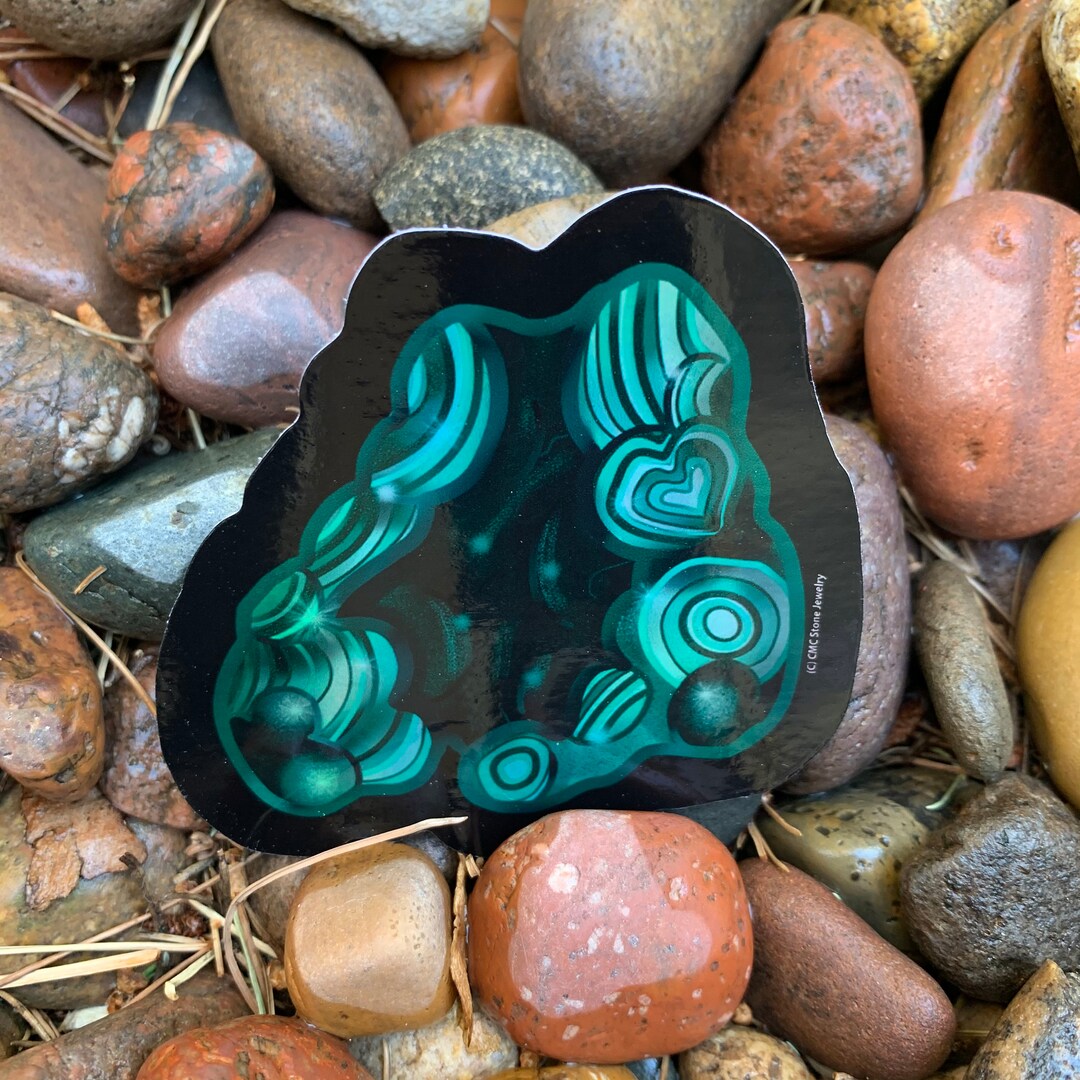 3 Inch Malachite Vinyl Sticker Waterproof, Gemstone, Digital Art ...
