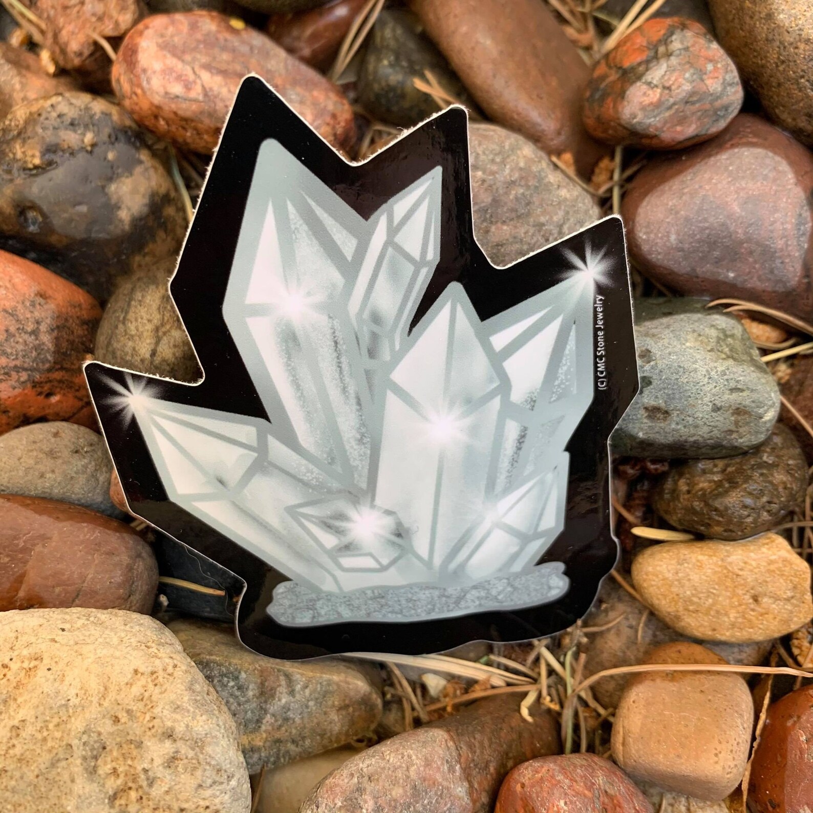 3 inch Quartz Vinyl Sticker Waterproof gemstone digital | Etsy