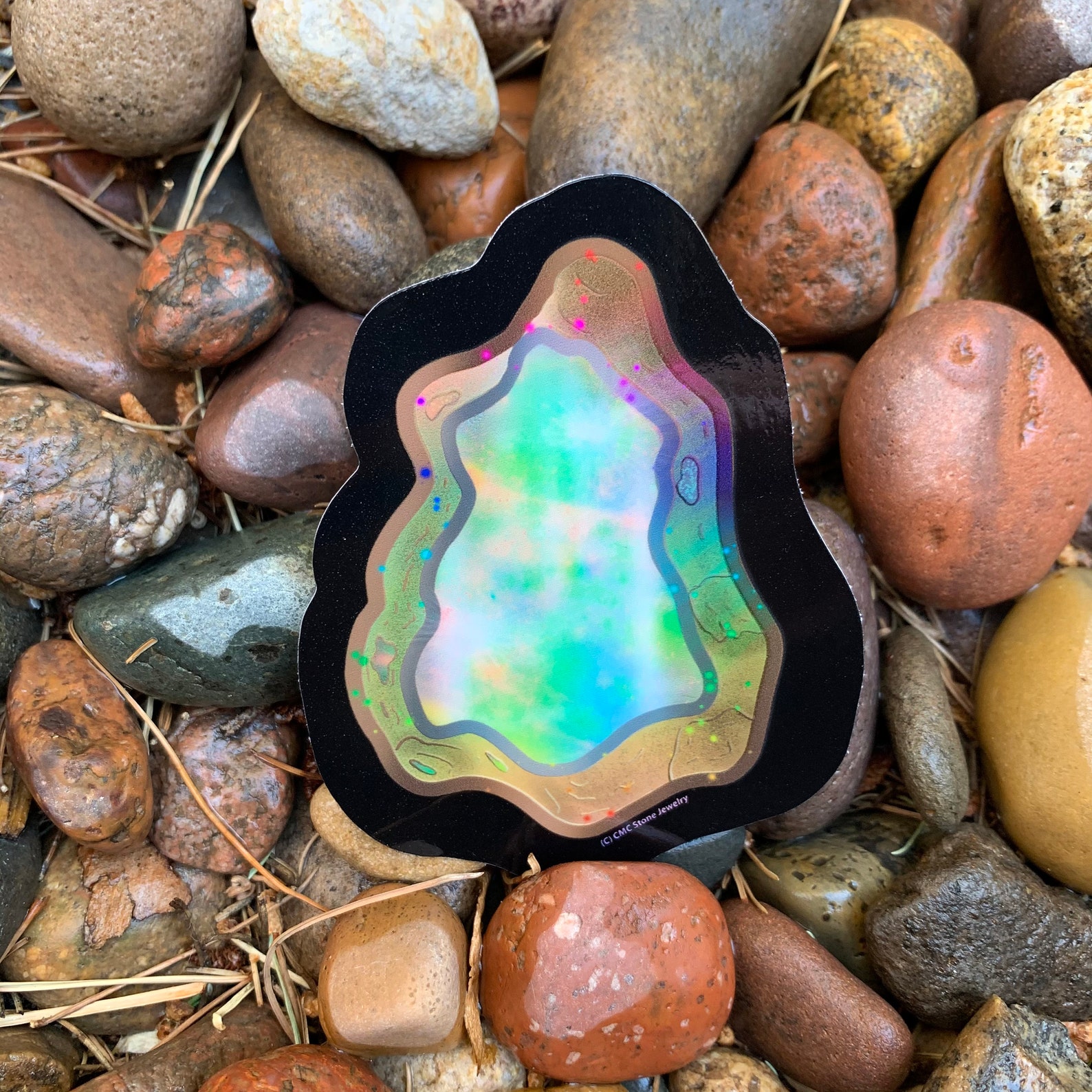 3 Inch HOLOGRAPHIC Opal Vinyl Sticker Waterproof Gemstone - Etsy