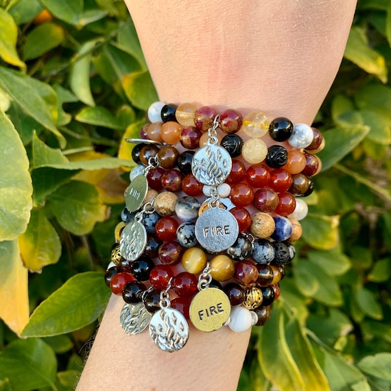 Genshin Impact Pyro Elasticated Gemstone Bracelet Set Klee | Etsy