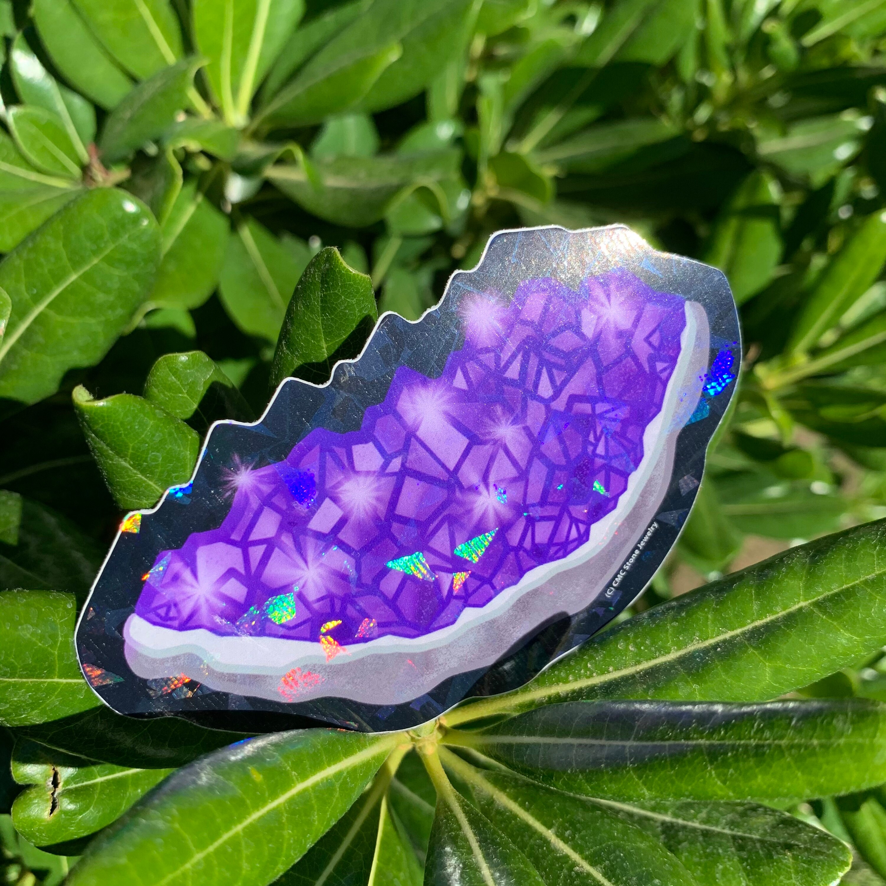 3 inch HOLOGRAPHIC Amethyst Geode Vinyl Sticker Waterproof | Etsy