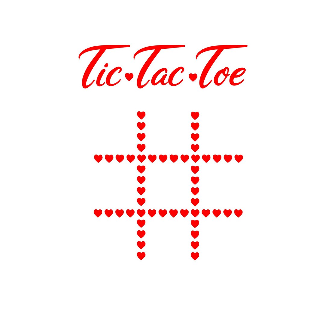 Tic Tac Toe Heart Digital File - Etsy