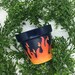 Hand Painted Planter Flames Flower or Succulent Pot With Drainage Plant ...