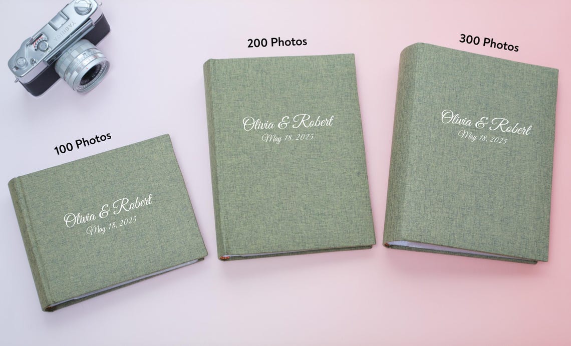 Personalized Photo Album for 100, 200 or 300 4x6 Photos. Album With ...