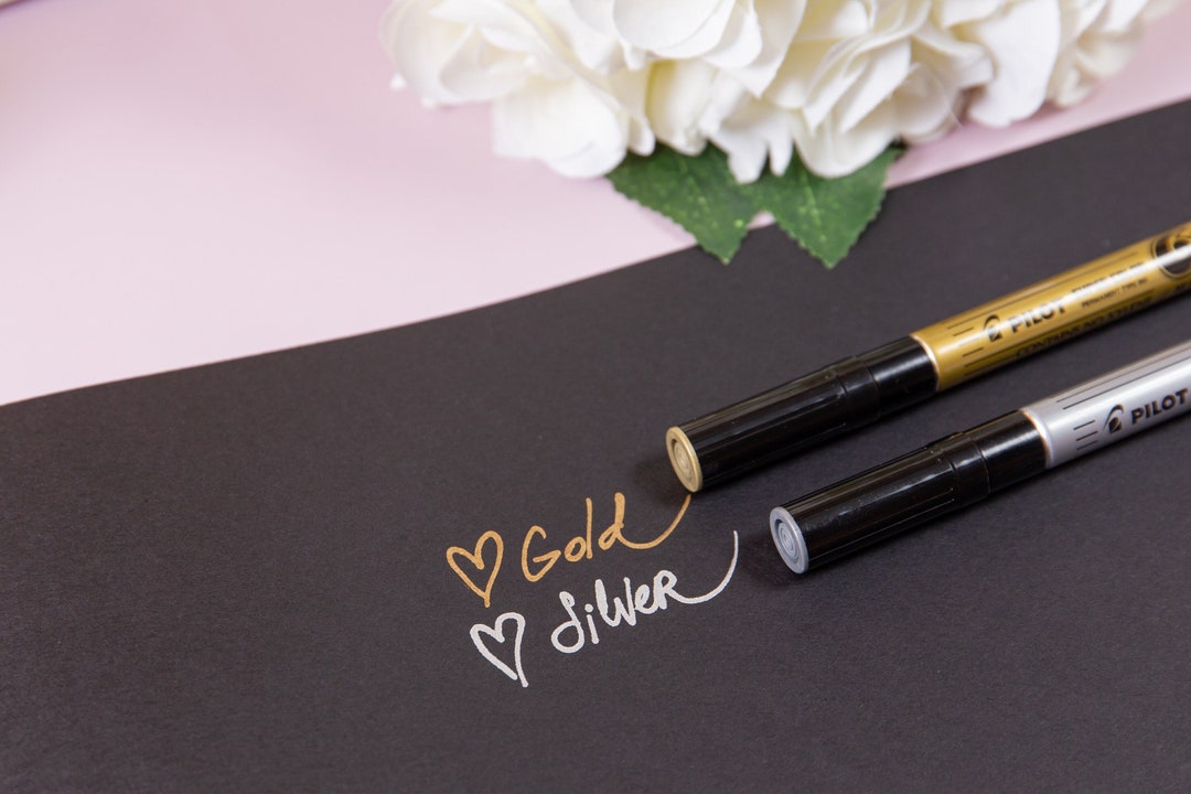 Gold and Silver Metallic Permanent Paint Markers for Wedding Guest ...