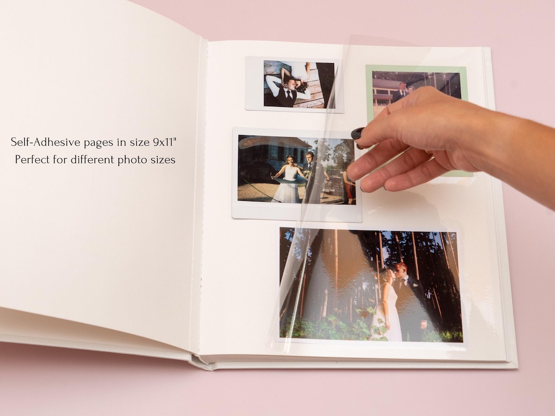 Personalized Self-adhesive Photo Album: Leather Cover, 30 Pages. Custom ...