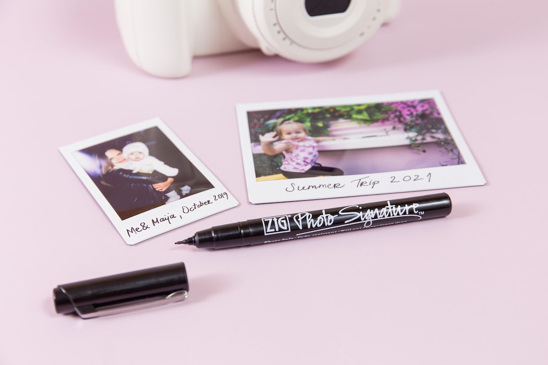 Guestbook Photo Signature Pen. Black Permanent Pen for Instax Mini ...