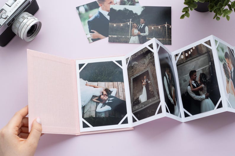Personalized Photo Album for 14 4x6 Photos . Accordion Pull Out Book ...